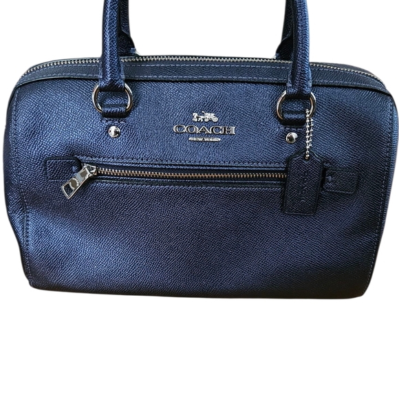 Coach | Bags | 29 Coach Rowan Metallic Blue Satchel | Poshmark